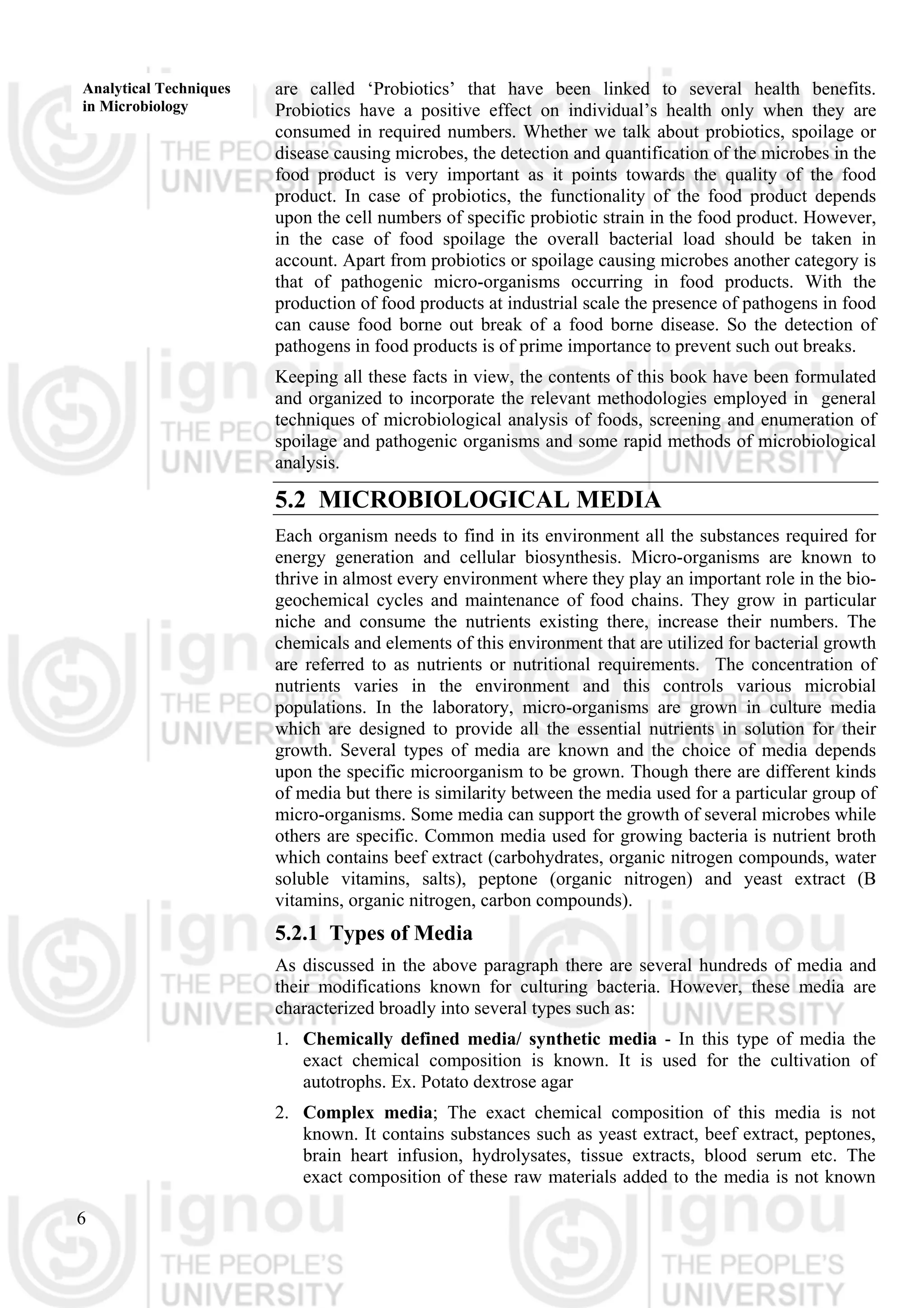 GENERAL TECHNIQUES OF DETECTION AND ENUMERATION OF MICRO-ORGANISMS IN ...