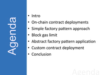 Abstract Factory pattern application on multi-contract on-chain ...
