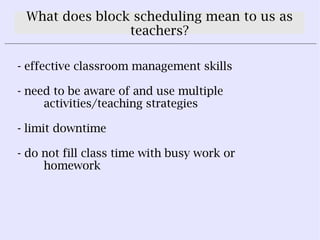 Block Scheduling | PPT