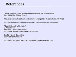 Block Scheduling | PPT