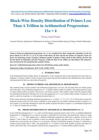 Block-Wise Density Distribution of Primes Less Than A Trillion in ...