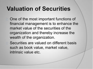 Valuation of securities | PPTX
