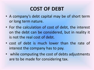 Cost of capital | PPT