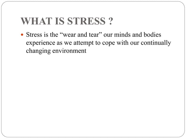 STRESS AND COPING | PPT