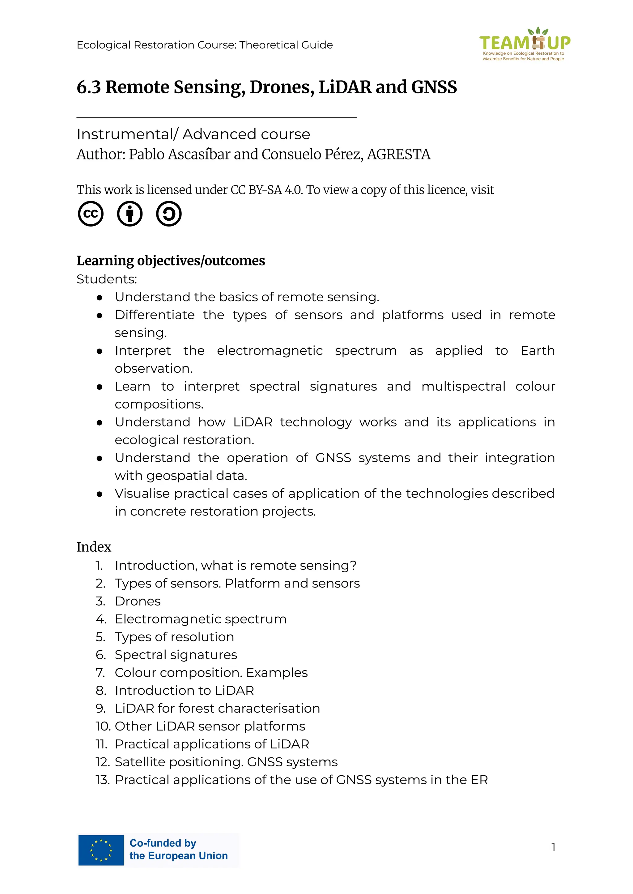 BLOCK_6_ 6.3 Remote Sensing, Drones, LiDAR and GNSS - Supporting ...