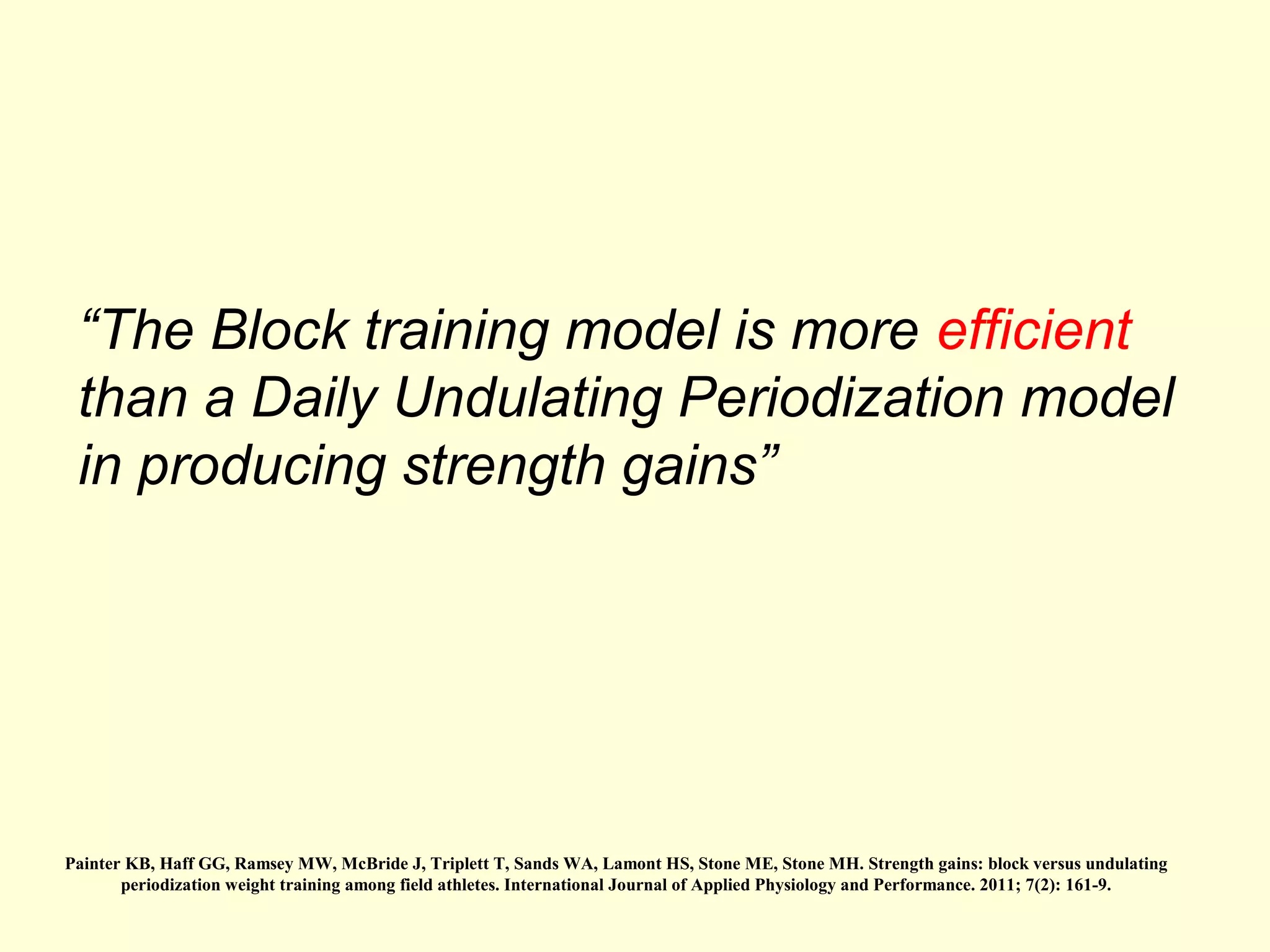 Block and traditional periodization and the unpredictable performance ...