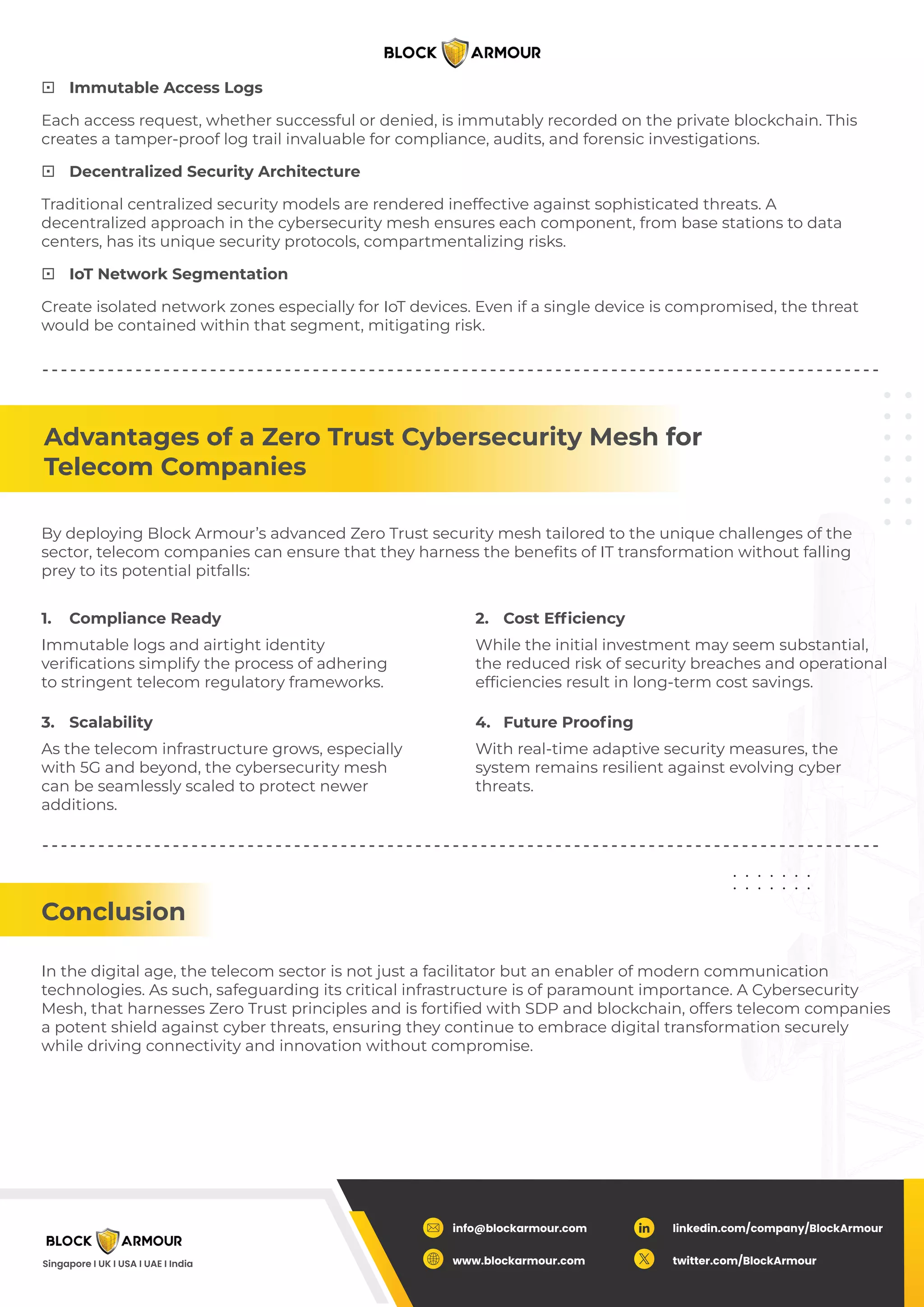 Block Armour Zero Trust Cybersecurity Mesh For Telcom Pdf Computer Networking Computing