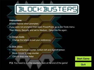 Blockbuster art rules game | PPT | Education