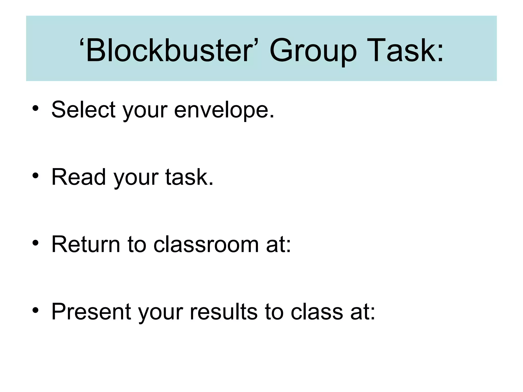 Blockbusters | PPT