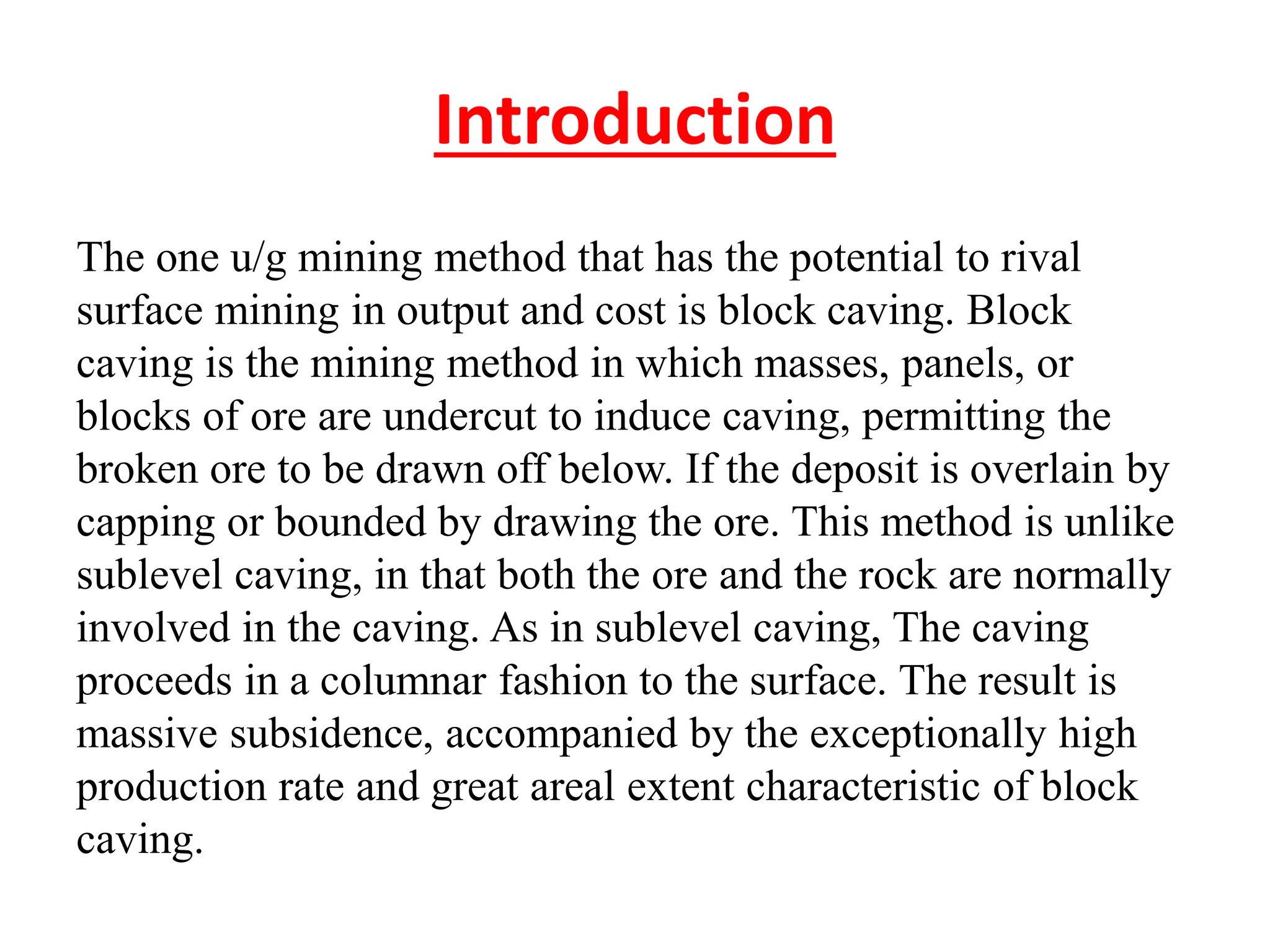 Block caving method | PPTX