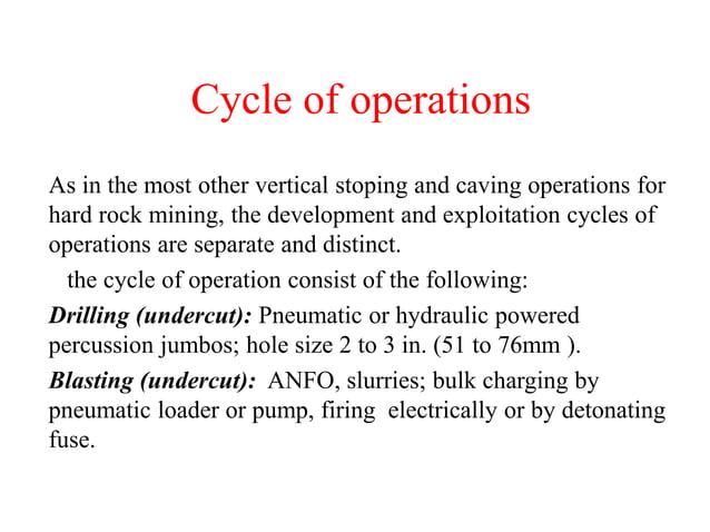 Block caving method | PPTX | Geology | Science