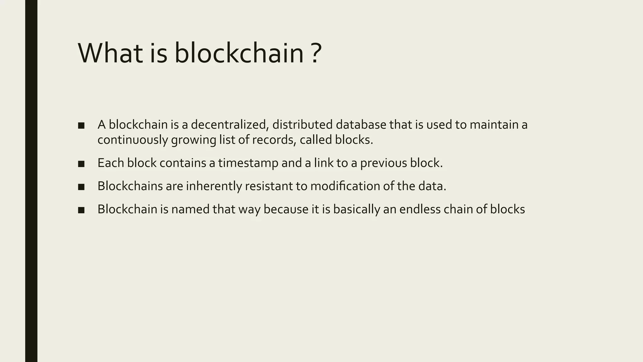 BLOCKCHAIN TECHNOLOGY | PPTX | Databases | Computer Software and Applications