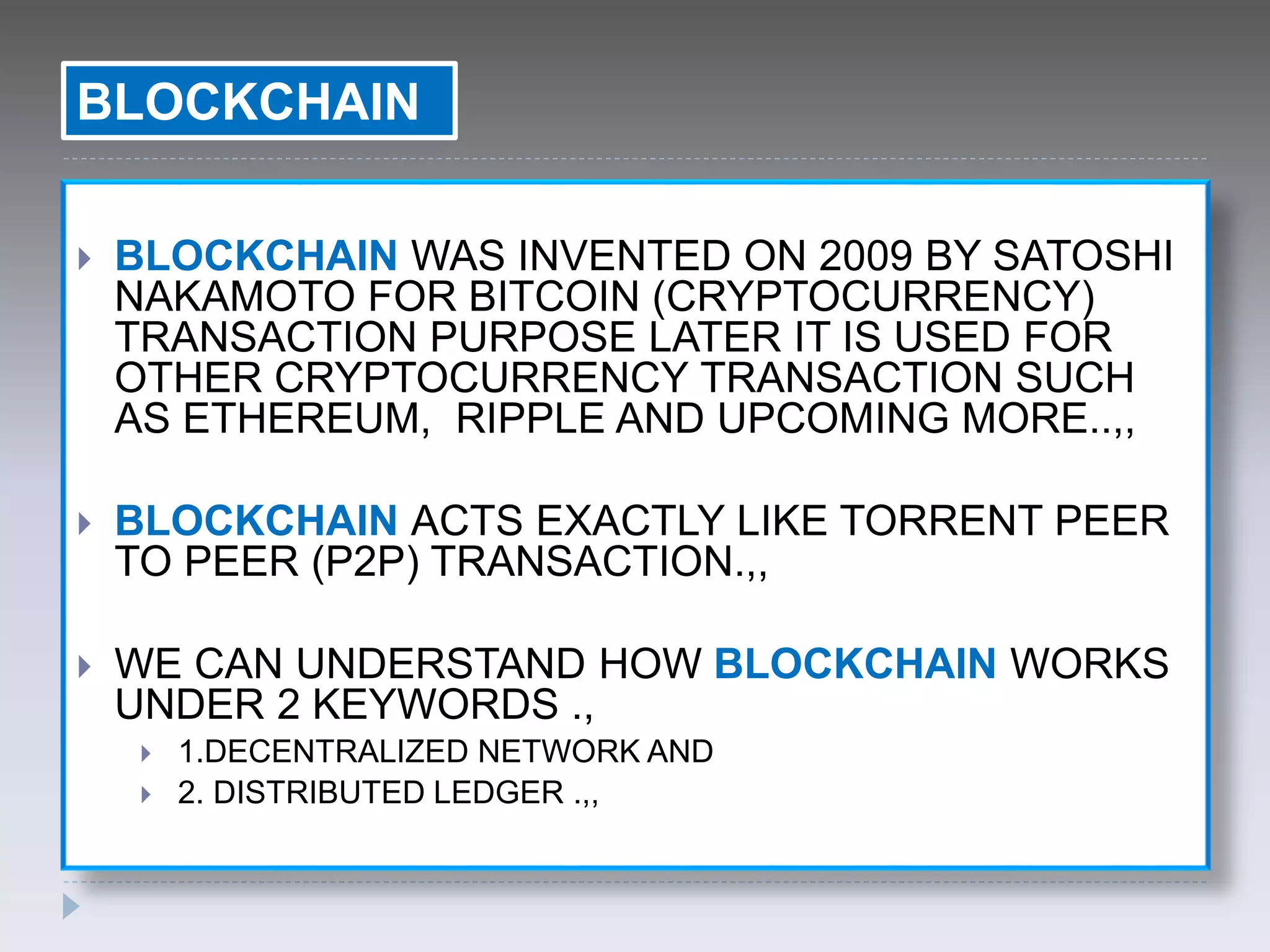 PPT About Blockchain Technology | PPT