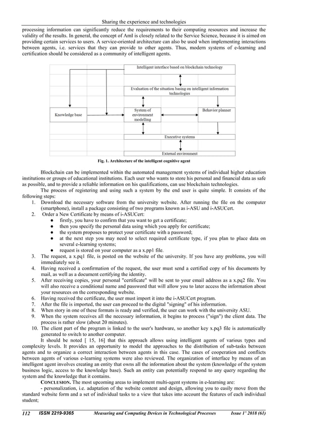 Using Blockchain Technology For E Learning V A Tolbatov And Others Pdf