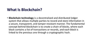 BLOCK CHAIN technology for the students. | PPTX