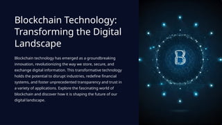 Introduction to Blockchain Techology.pptx