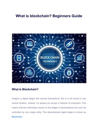 Blockchain - A ultimate guide to beginners | PDF