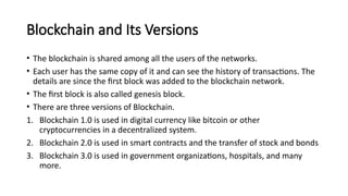 Block chain and its basic terminology include mining | PPTX