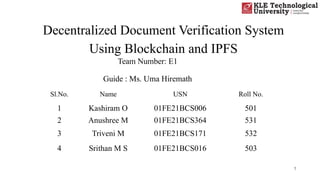 Document Verification System Block Chain | PPTX