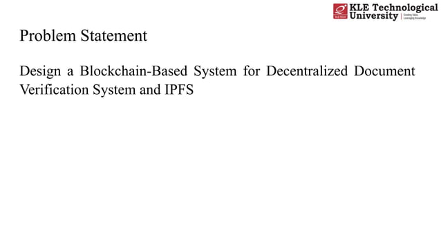 Document Verification System Block Chain | PPTX