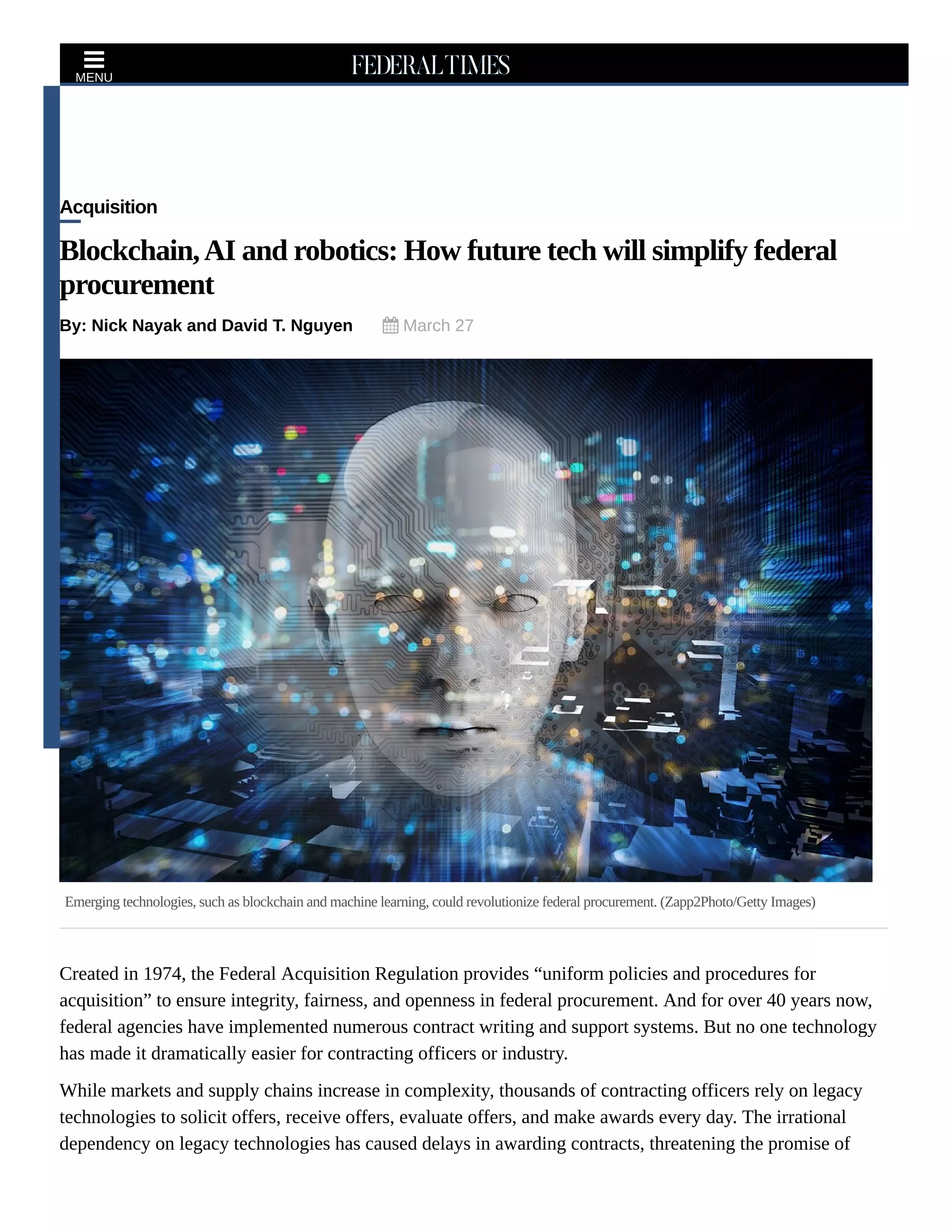Blockchain Artificial Intelligence and Robotics - How Technology Will Simplify Procurement | PDF