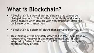 How Blockchain and Cryptocurrency works. | PPTX