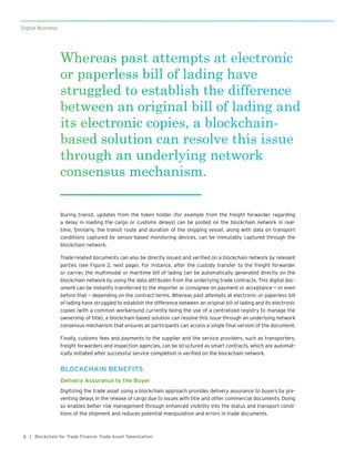 Blockchain for Trade Finance: Trade Asset Tokenization (Part 3) | PDF