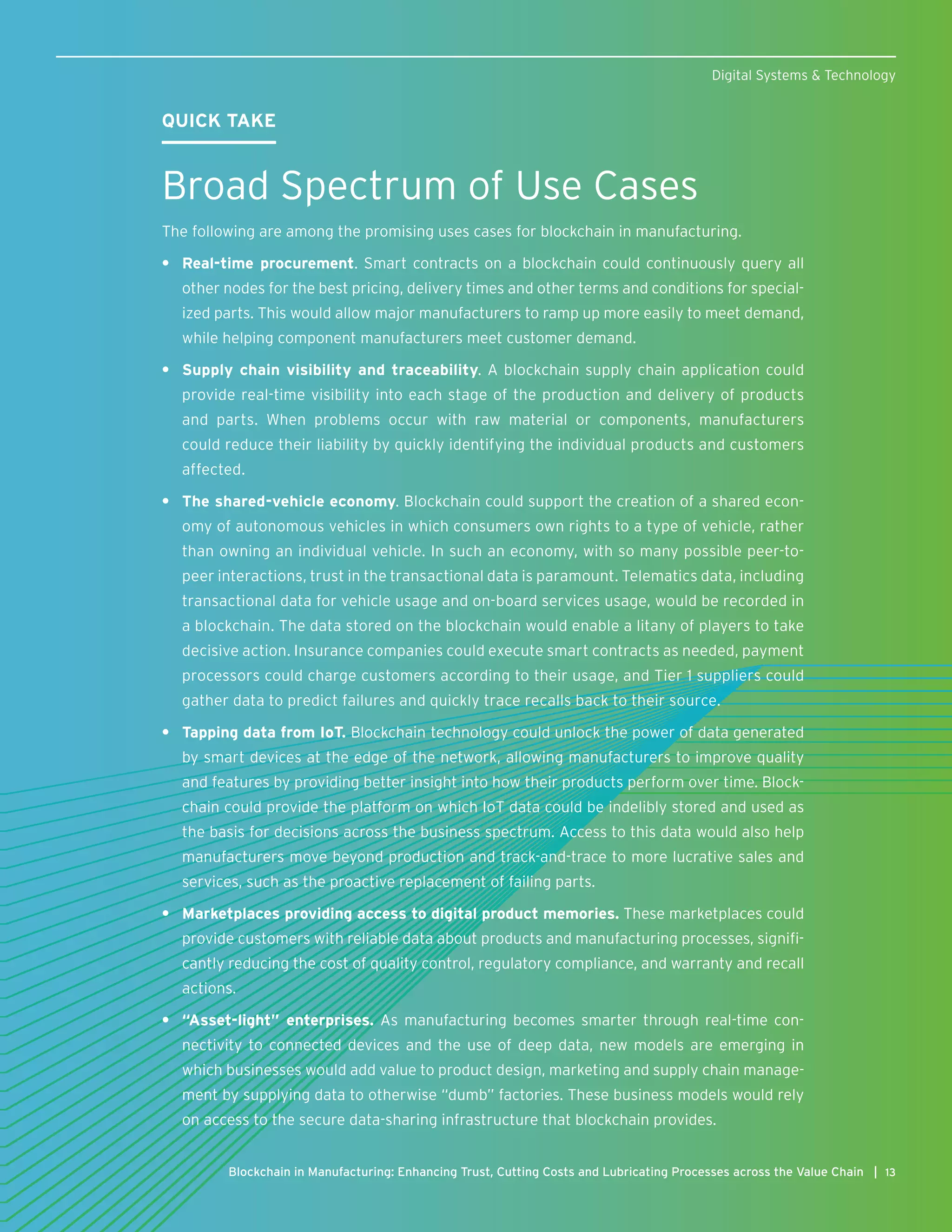 Blockchain in Manufacturing: Enhancing Trust, Cutting Costs and Lubricating Processes across the ...