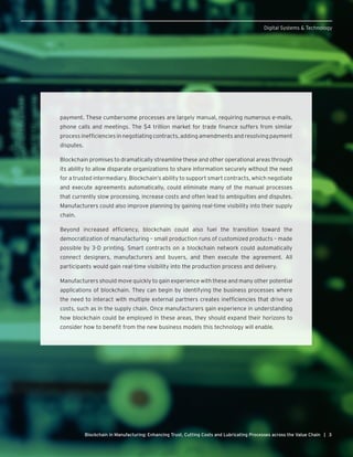 Blockchain in Manufacturing: Enhancing Trust, Cutting Costs and Lubricating Processes across the ...