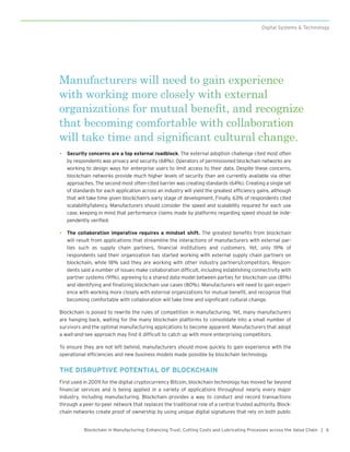Blockchain in Manufacturing: Enhancing Trust, Cutting Costs and Lubricating Processes across the ...