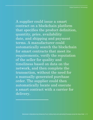 Blockchain in Manufacturing: Enhancing Trust, Cutting Costs and Lubricating Processes across the ...