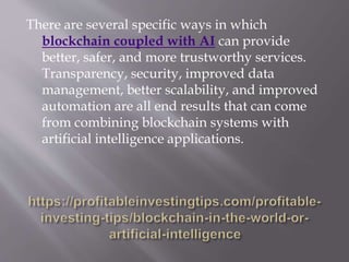Blockchain in the World of Artificial Intelligence | PPT