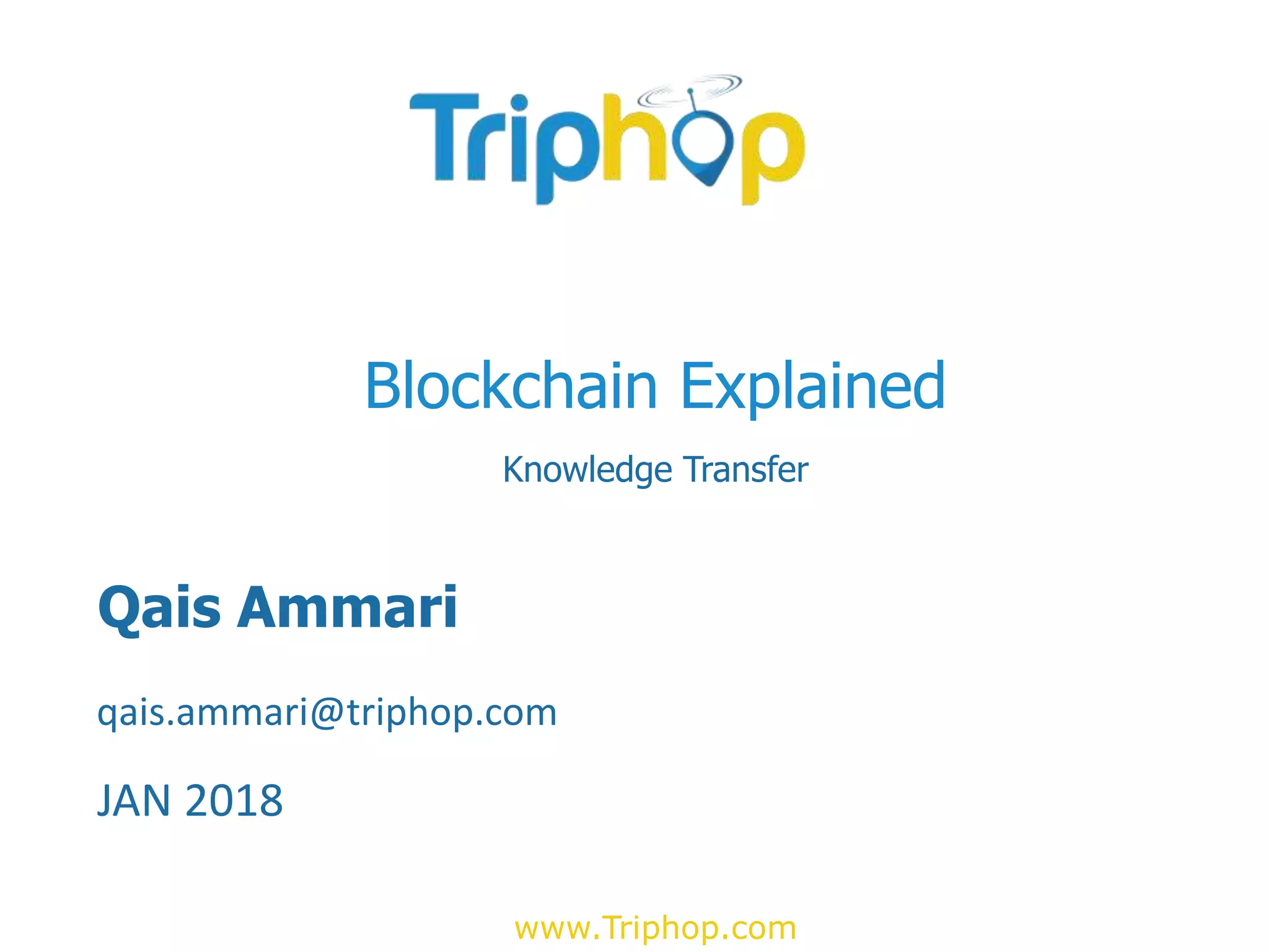 Blockchain explained (Technology running Bitcoin) | PPT