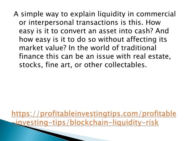 Blockchain Liquidity Risk | PPT