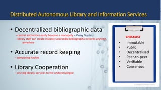 Application of Blockchain in Library and Information Services | PDF