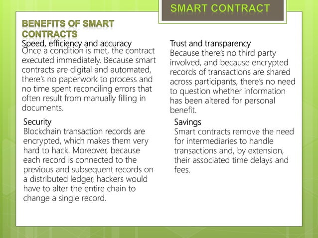 Block chain - Smart contacts.pptx | Internet | Computing