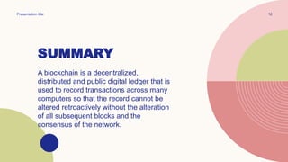 Blockchain Technology | PPTX