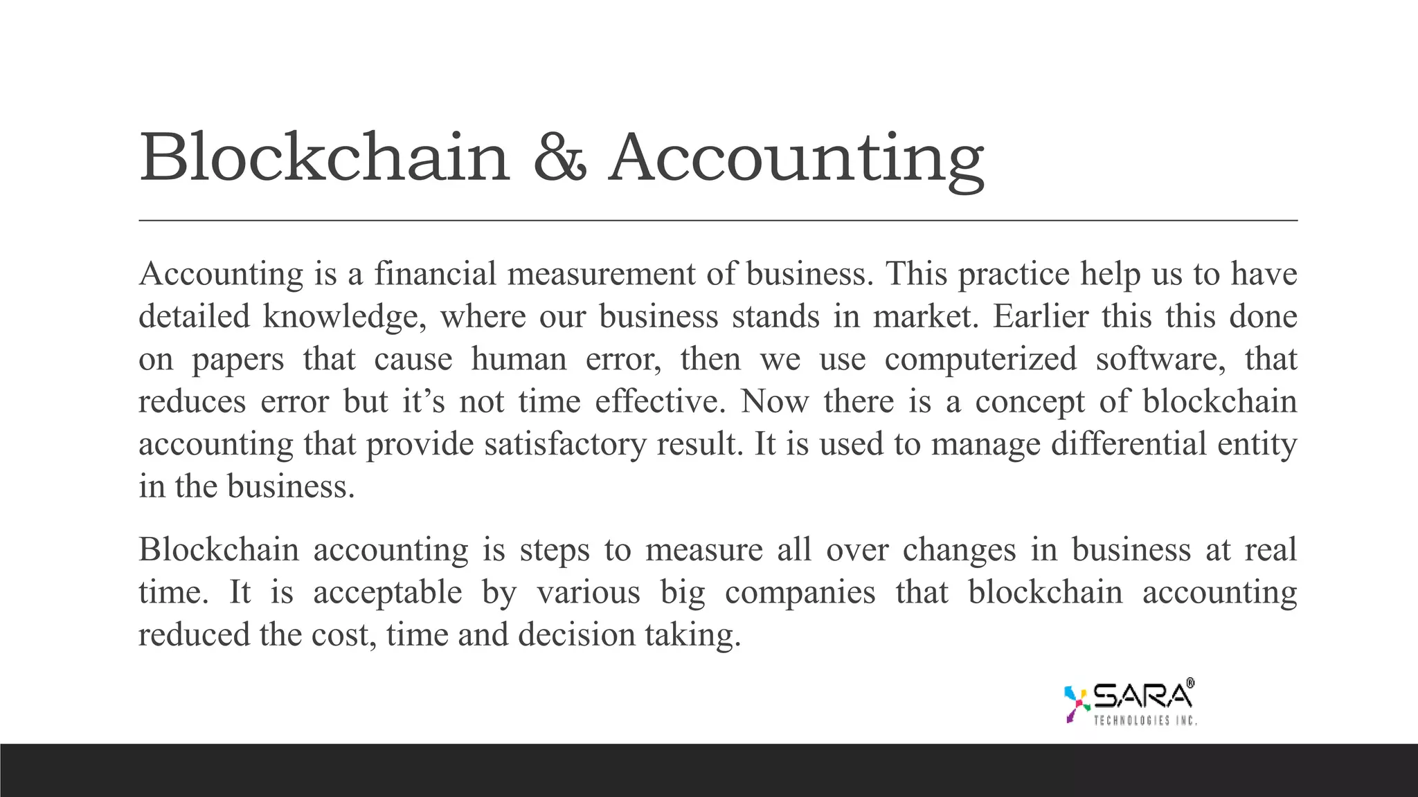 Blockchain Accounting Services | PPT