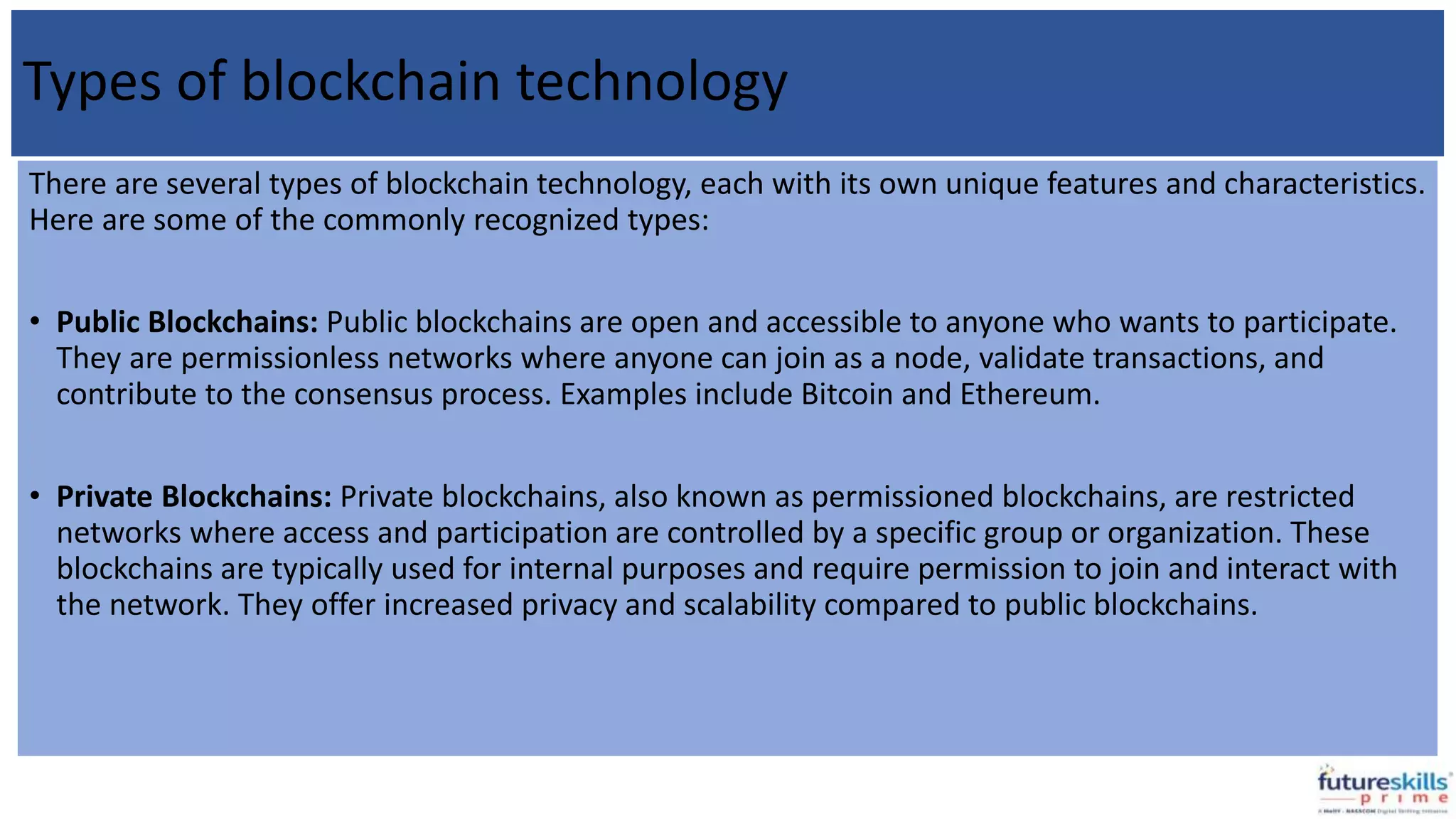 A Comprehensive Overview of Blockchain Technology and Its Various Types | PPT