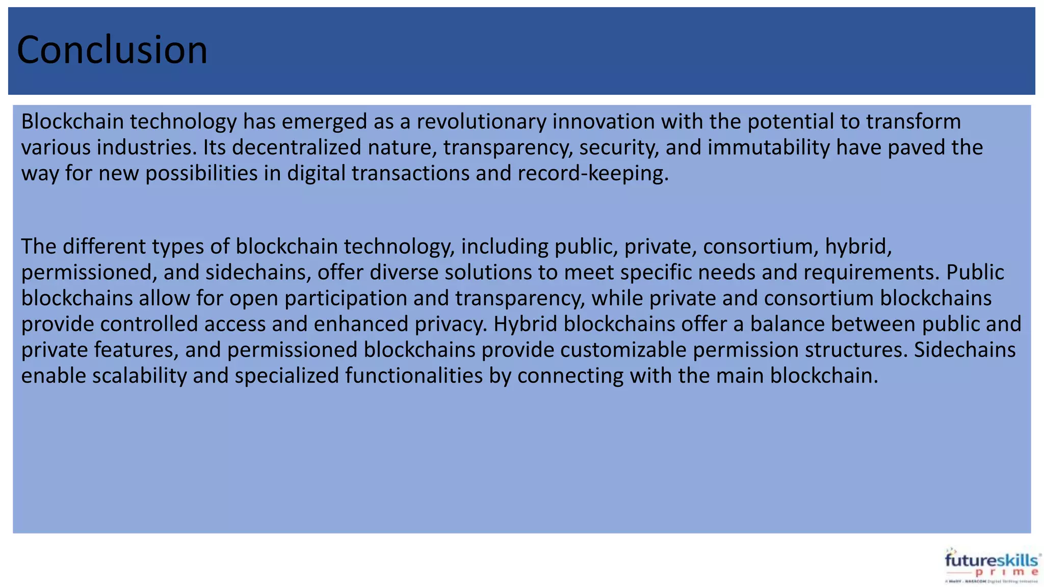 A Comprehensive Overview of Blockchain Technology and Its Various Types | PPT