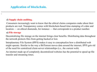 Selected topic in computer science Blockchain and other technology | PPT