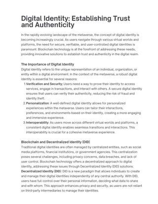 BLOCKCHAIN AND THE METAVERSE: INTERSECTION OF REVOLUTIONARY TECHNOLOGIES | PDF