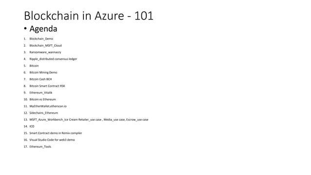 Blockchain azure 101 | PPTX
