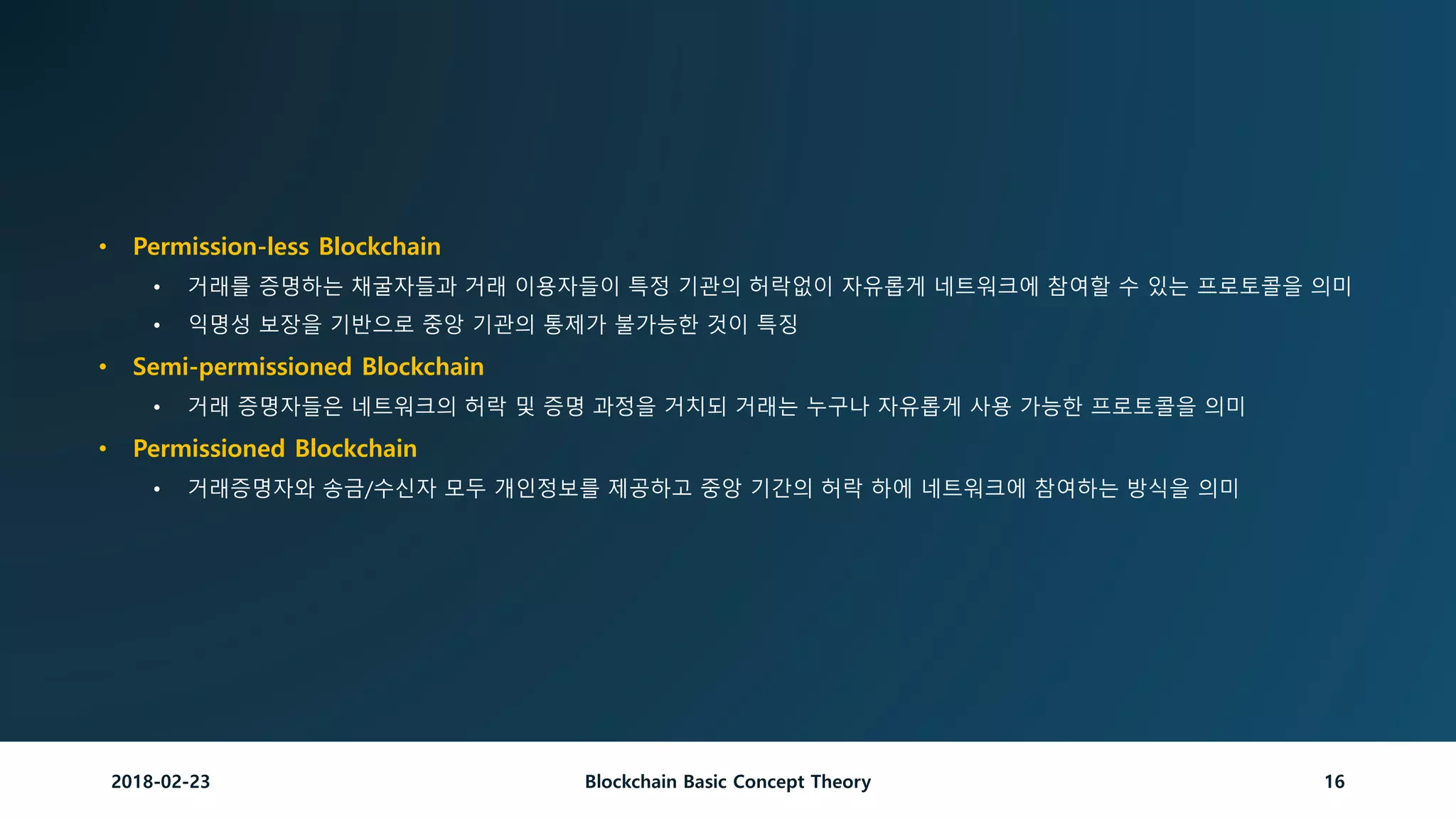 Blockchain Basic Concept Theory (Beginner Version) / 초보자를 위한 블록체인 기초 개념 이론 | PPTX