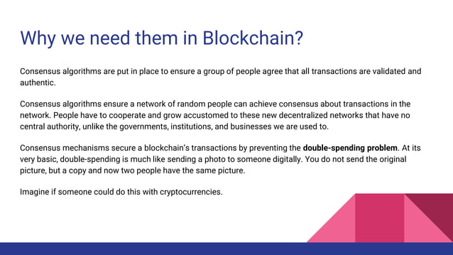 Blockchain consensus algorithms | PPTX | Computer Networking | Computing