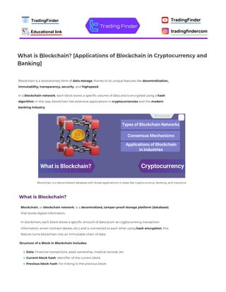 What is Blockchain? [Applications of Blockchain in Cryptocurrency and Banking] | PDF