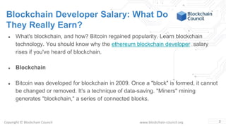 Blockchain developer salary what do they really earn | PPT