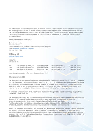 BLOCKCHAIN NOW AND TOMORROW ASSESSING MULTIDIMENSIONAL IMPACTS OF DISTRIBUTED LEDGER ...