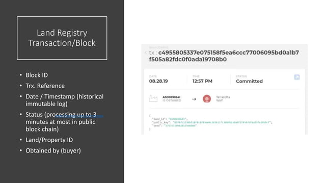 Blockchain FinTech App | Land Registry | PPTX