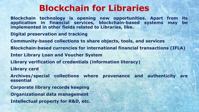 Blockchain Technology and Its Application in Libraries | PDF | Databases | Computer Software and ...
